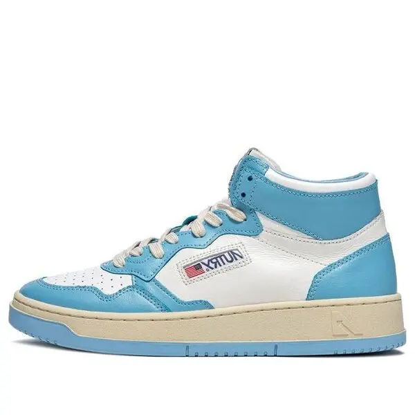 AUTRY Medalist Mid Leather Sneakers - White/blue