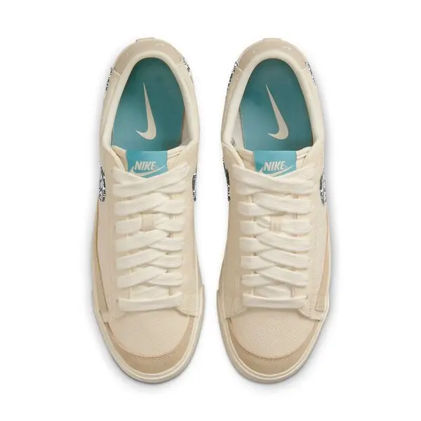 Nike Blazer Low '77 Vintage Paisley Swoosh Sneakers - White