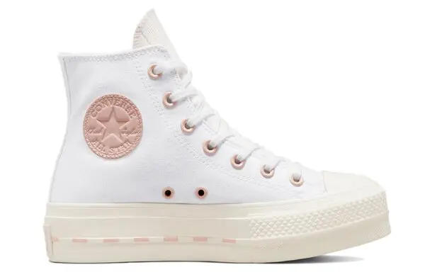 CONVERSE Chuck Taylor All Star Lift High Top Sneakers - White/pink
