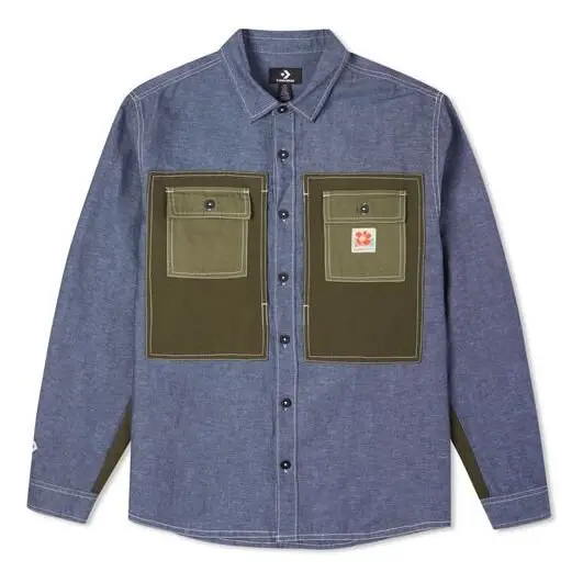 CONVERSE Retro Splicing Woven Shirt Jacket - Tan