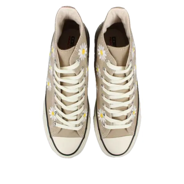 CONVERSE Chuck Taylor All Star High Top Floral Sneakers - Beige/white