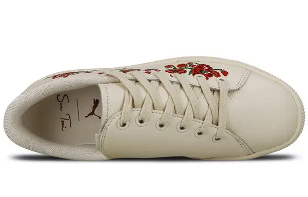 PUMA Sue Tsai X Basket "cherry Bombs Powder Puff" Embroidered Low Top Sneakers