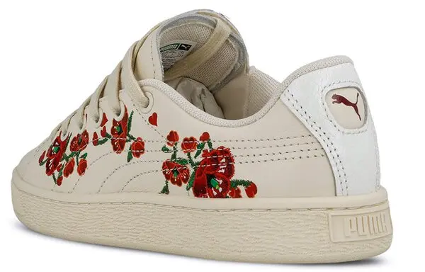 PUMA Sue Tsai X Basket "cherry Bombs Powder Puff" Embroidered Low Top Sneakers