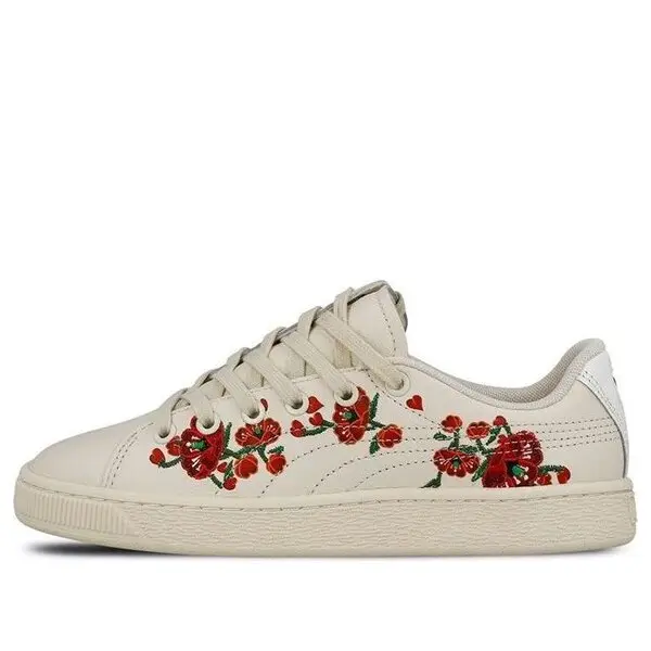 PUMA Sue Tsai X Basket "cherry Bombs Powder Puff" Embroidered Low Top Sneakers - Creamwhite/red