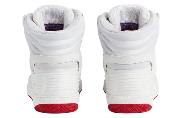 Gucci Basket High Top Sneakers - White/red