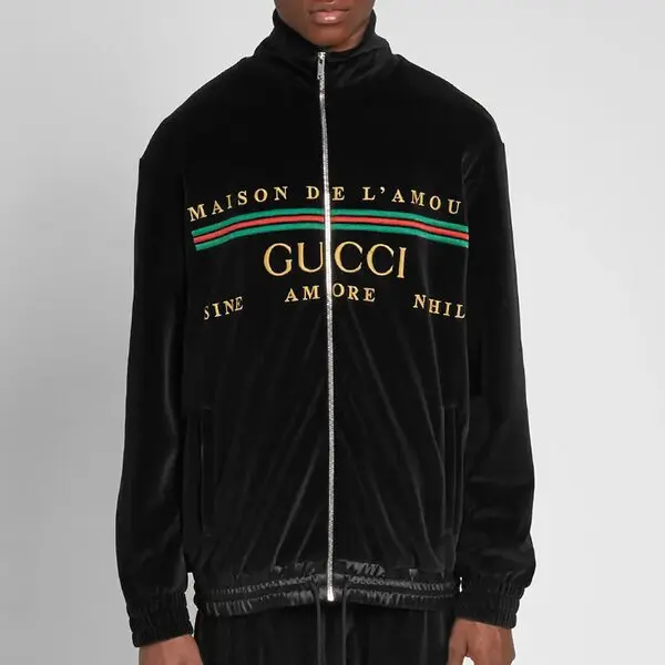 Gucci Chenille Embroidered Zip-up Jacket
