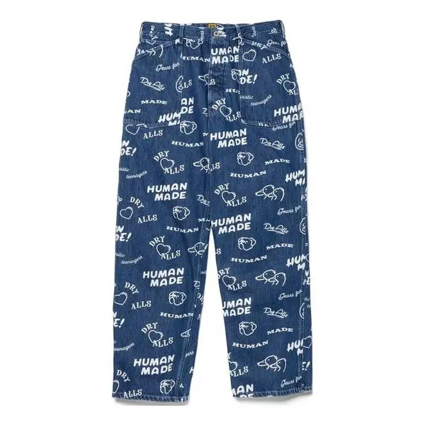 HUMAN MADE Printed Denim Baggy Jeans - Blue