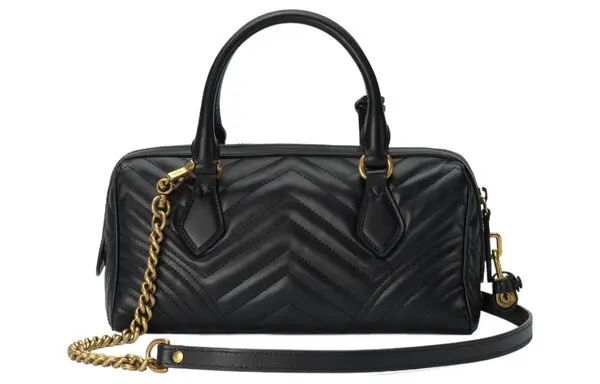 Gucci Gg Marmont Small Top Handle Bag - Black