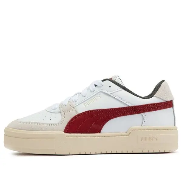 PUMA Ca Pro Ivy League Low Top Lace-up Sneakers - White/red