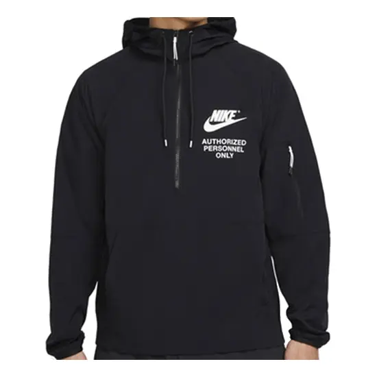 Nike Nsw Woven Unlined Anorak Hoodie - Black/white