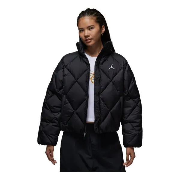 JORDAN Air Brooklyn Quilted Puffer Jacket - Black