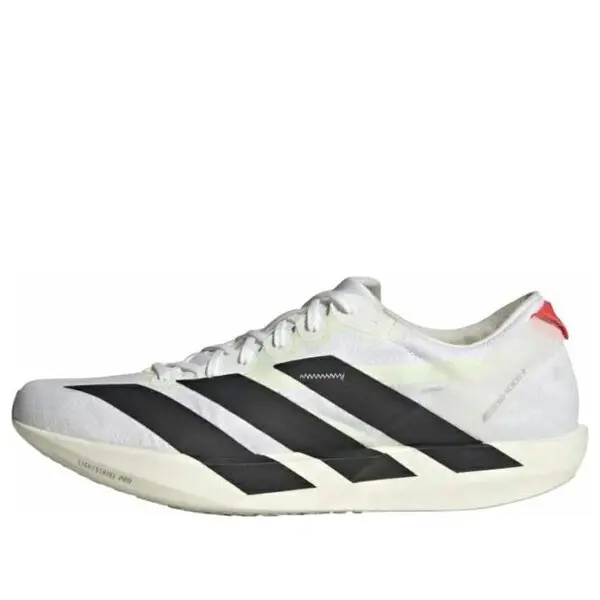 Adidas Adizero Adios "cloud White Core Black" Lace-up Athletic Sneakers - Cloud White/core Black/silver Metallic