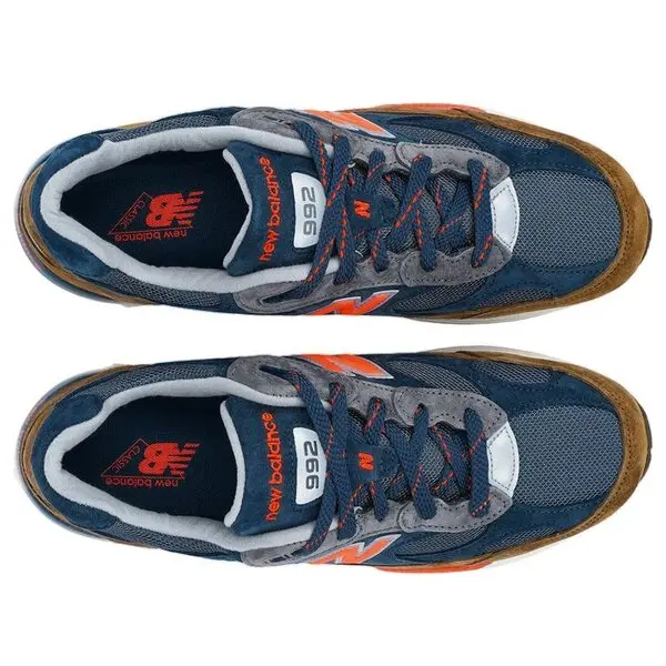 NEW BALANCE J.crew X 992 Made In Usa "new York" Sneakers - Brown/blue