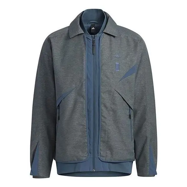 Adidas Wuji Sports Casual Stitching Windproof Jackets 'grey Teal - Grey/teal