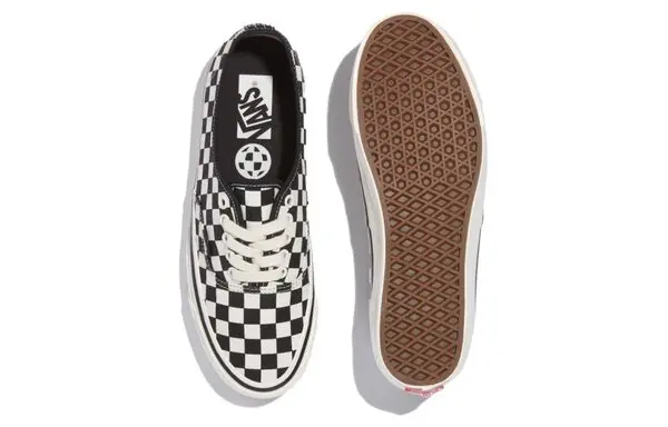 VANS Authentic Checkerboard Lace Up Sneakers - Black/white