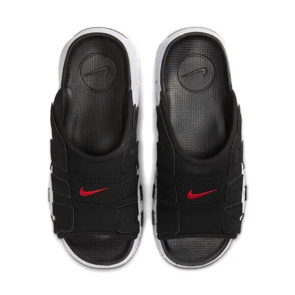 Nike More Uptempo Slides - Black/white/red