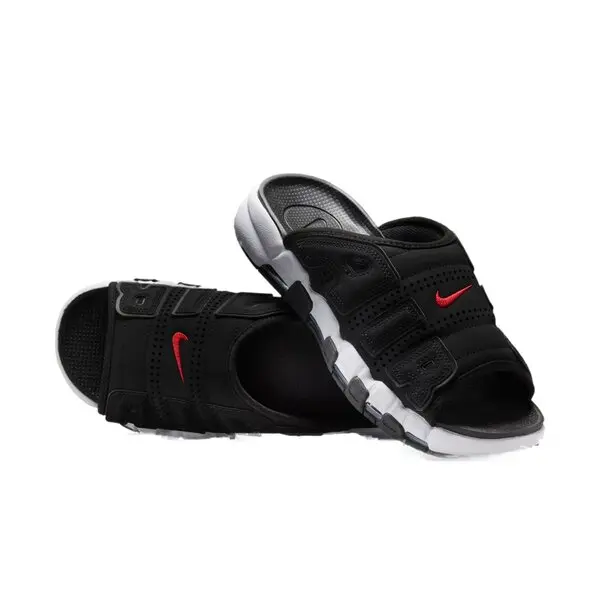 Nike More Uptempo Slides - Black/white/red