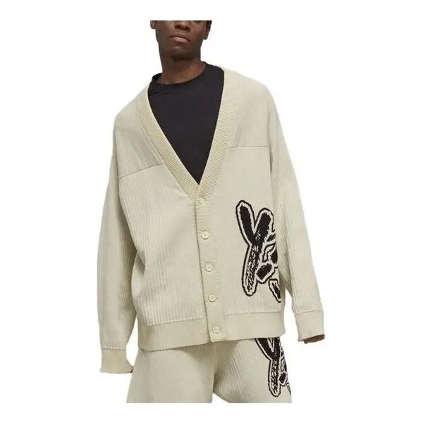 Adidas Y-3 Logo Knit Cardigan - Off White