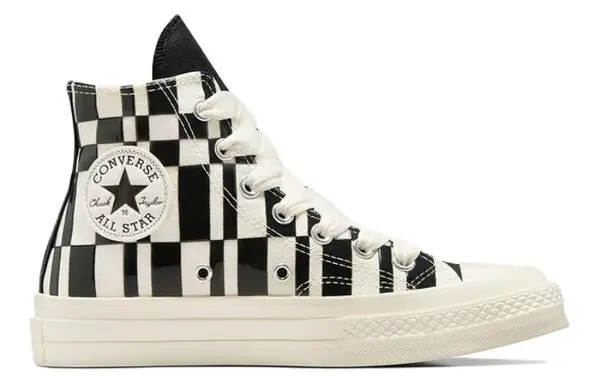 CONVERSE Chuck 70 Hi Sneakers With Checked Print - Black/beige