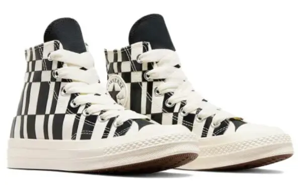 CONVERSE Chuck 70 Hi Sneakers With Checked Print - Black/beige