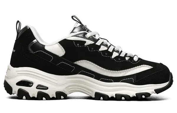 Sketchers D'lites 1.0 Low Top Chunky Sneakers - Black/white