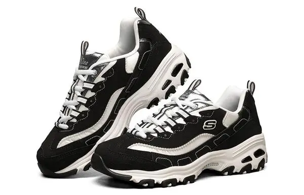 Sketchers D'lites 1.0 Low Top Chunky Sneakers - Black/white