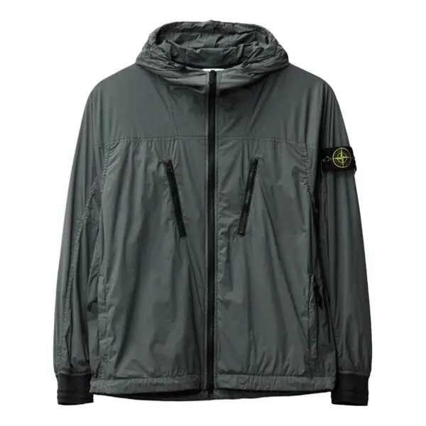 Stone Island Packable Hooded Jacket - Green/grey