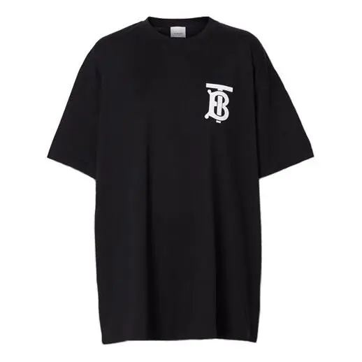 Burberry Monogram Motif Cotton Oversized T-shirt - Black