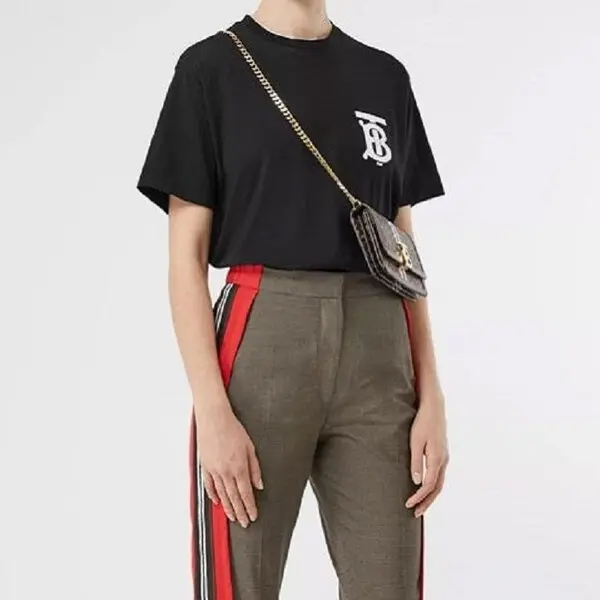Burberry Monogram Motif Cotton Oversized T-shirt - Black