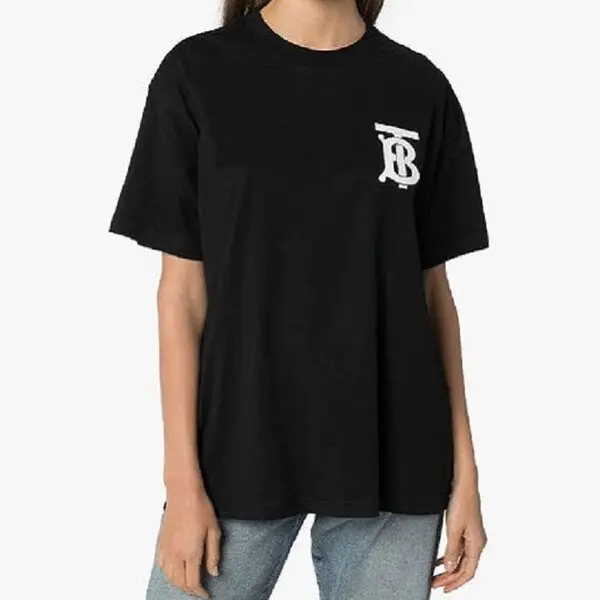 Burberry Monogram Motif Cotton Oversized T-shirt - Black