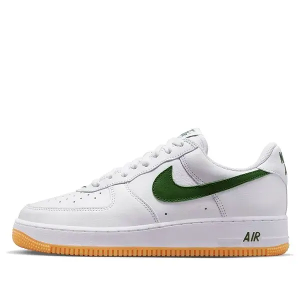 Nike Force 1 Low Sneakers - White/forest Green-gum Yellow