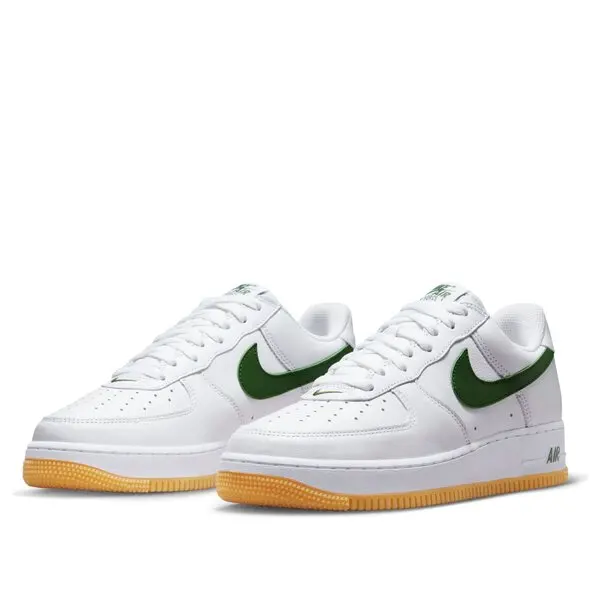 Nike Force 1 Low Sneakers - White/forest Green-gum Yellow