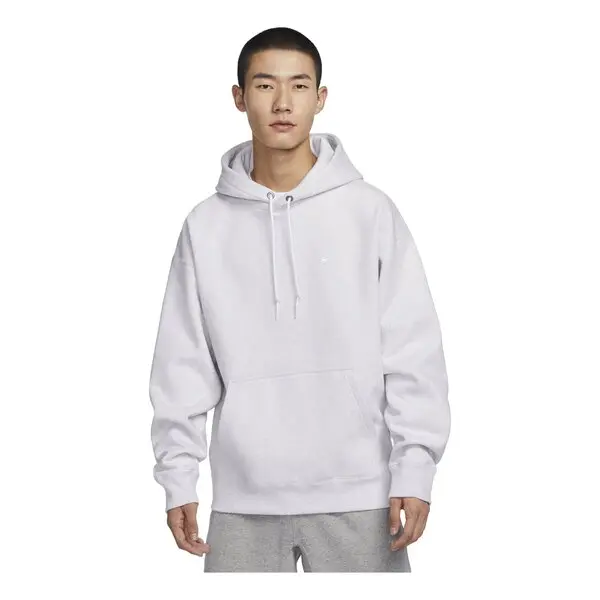 Nike Solo Swoosh Fleece Pullover Hoodie - White