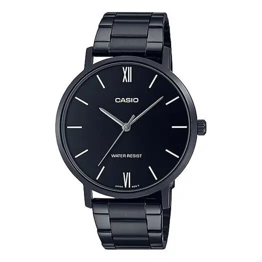 Casio Dress Classic Minimalistic Analog Steel Strap Watch - Black