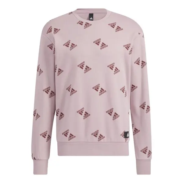 Adidas Fi Bp1 Aop Swt Full Print Sports Round Neck Pullover Couple Style Pink - Default Color