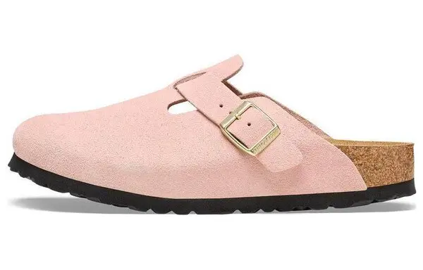 BIRKENSTOCK Boston Suede Leather Clogs - Light Pink/sand