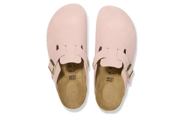 BIRKENSTOCK Boston Suede Leather Clogs - Light Pink/sand