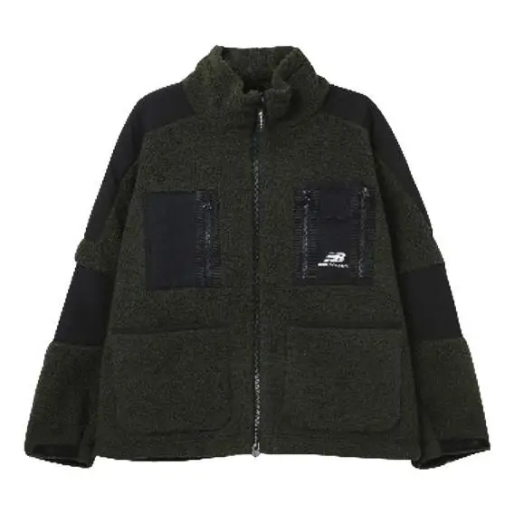 NEW BALANCE Fleece Zip-up Jacket - Green/black