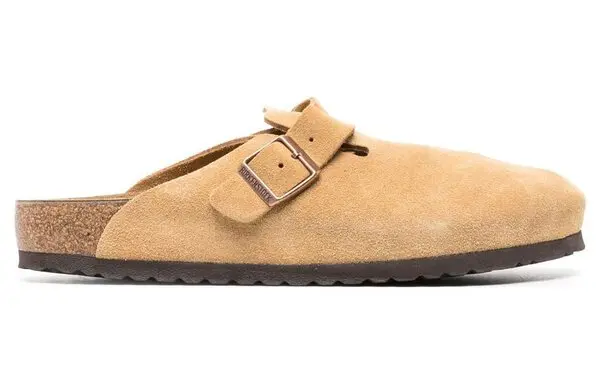 BIRKENSTOCK Boston Suede Leather Clogs - Beige