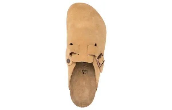 BIRKENSTOCK Boston Suede Leather Clogs - Beige