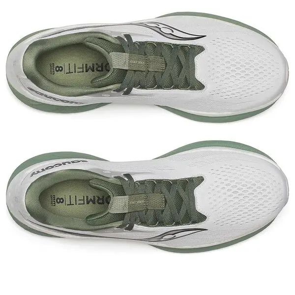 Saucony Ride 18 Athletic Sneakers - White/olivine
