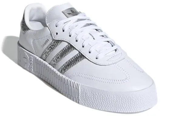 Adidas Sambarose Sneakers With Silver Accents - White/silver
