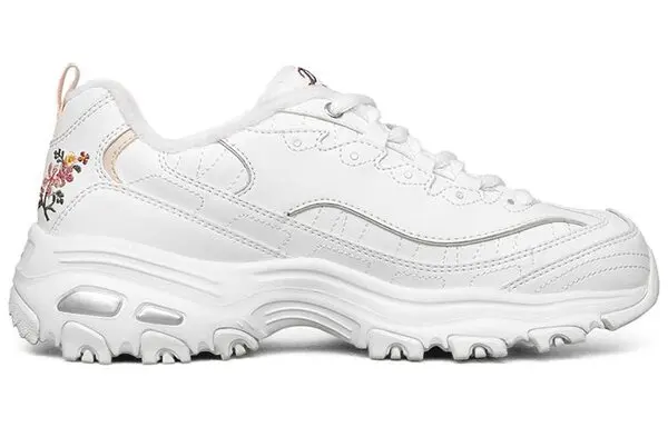 Sketchers D'lites 1.0 Floral Embellished Sneakers - White/pink