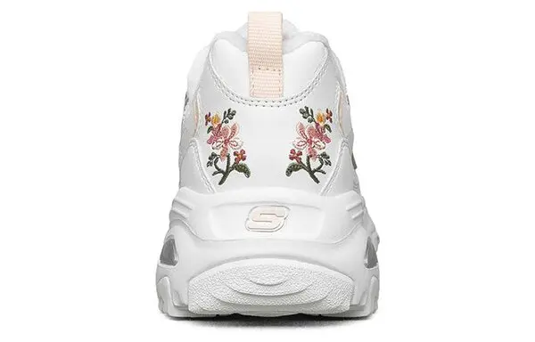 Sketchers D'lites 1.0 Floral Embellished Sneakers - White/pink