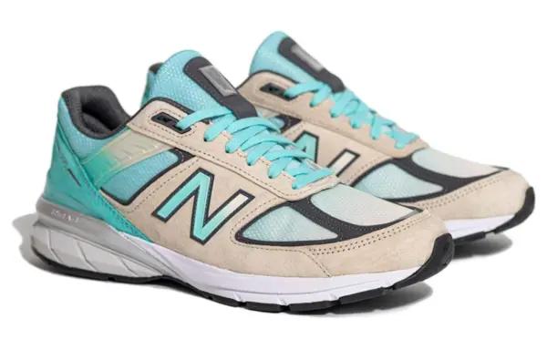 NEW BALANCE Ycmc X 990v5 Made In Usa "big Checks And No Stress - Teal