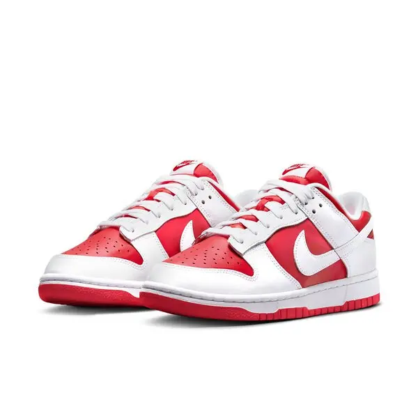 Nike Dunk Low "championship Red" Sneakers - White/red