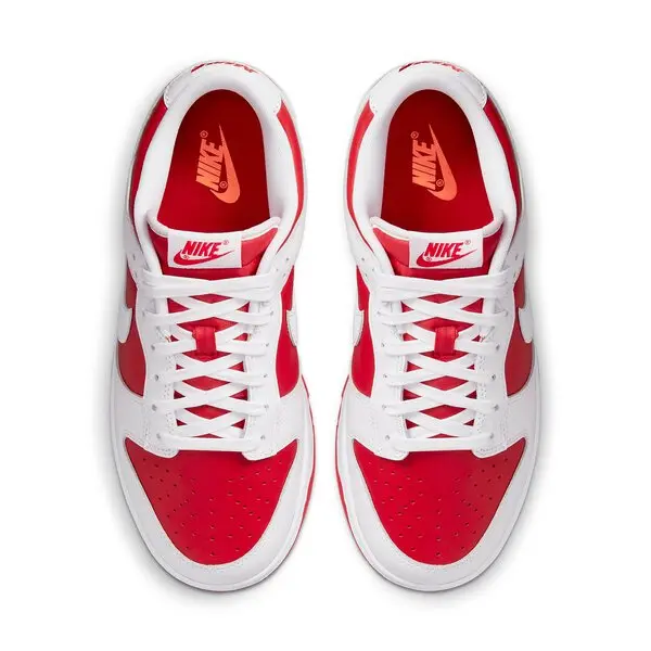 Nike Dunk Low "championship Red" Sneakers - White/red