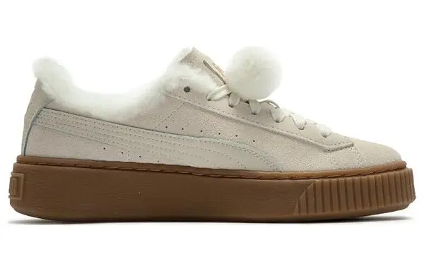 PUMA Suede Platform Fur Trimmed Sneakers
