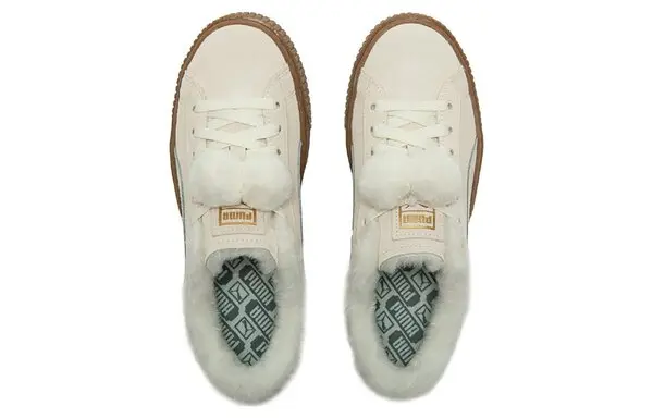 PUMA Suede Platform Fur Trimmed Sneakers