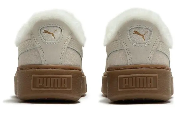 PUMA Suede Platform Fur Trimmed Sneakers